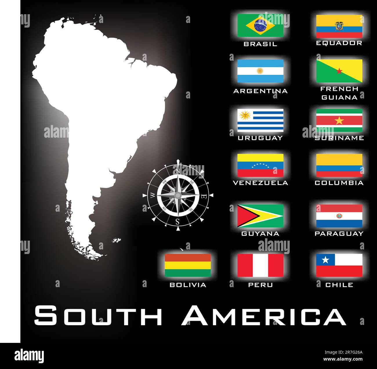 Political map north america country Immagini Vettoriali Stock - Pagina ...