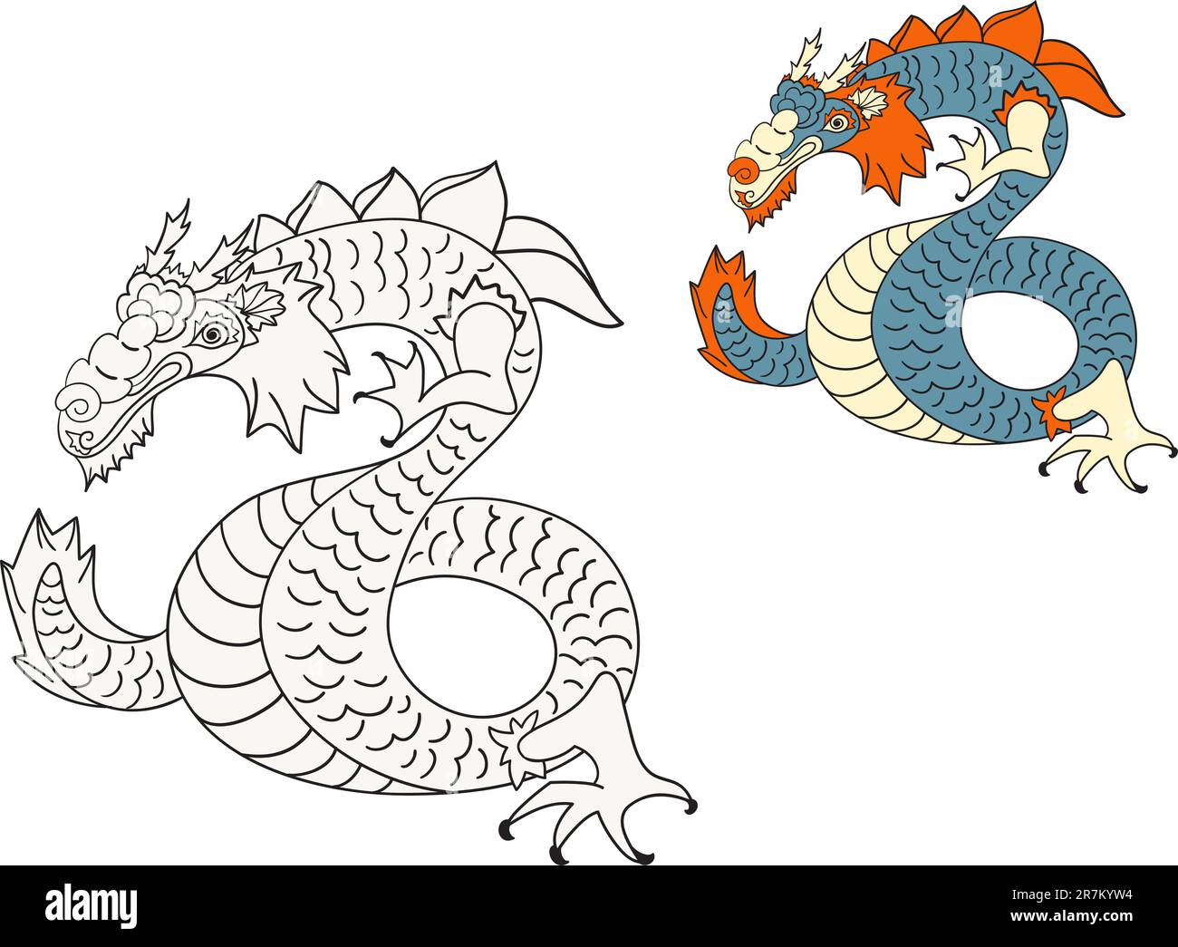 Disegno drago da colorare immagini e fotografie stock ad alta ...