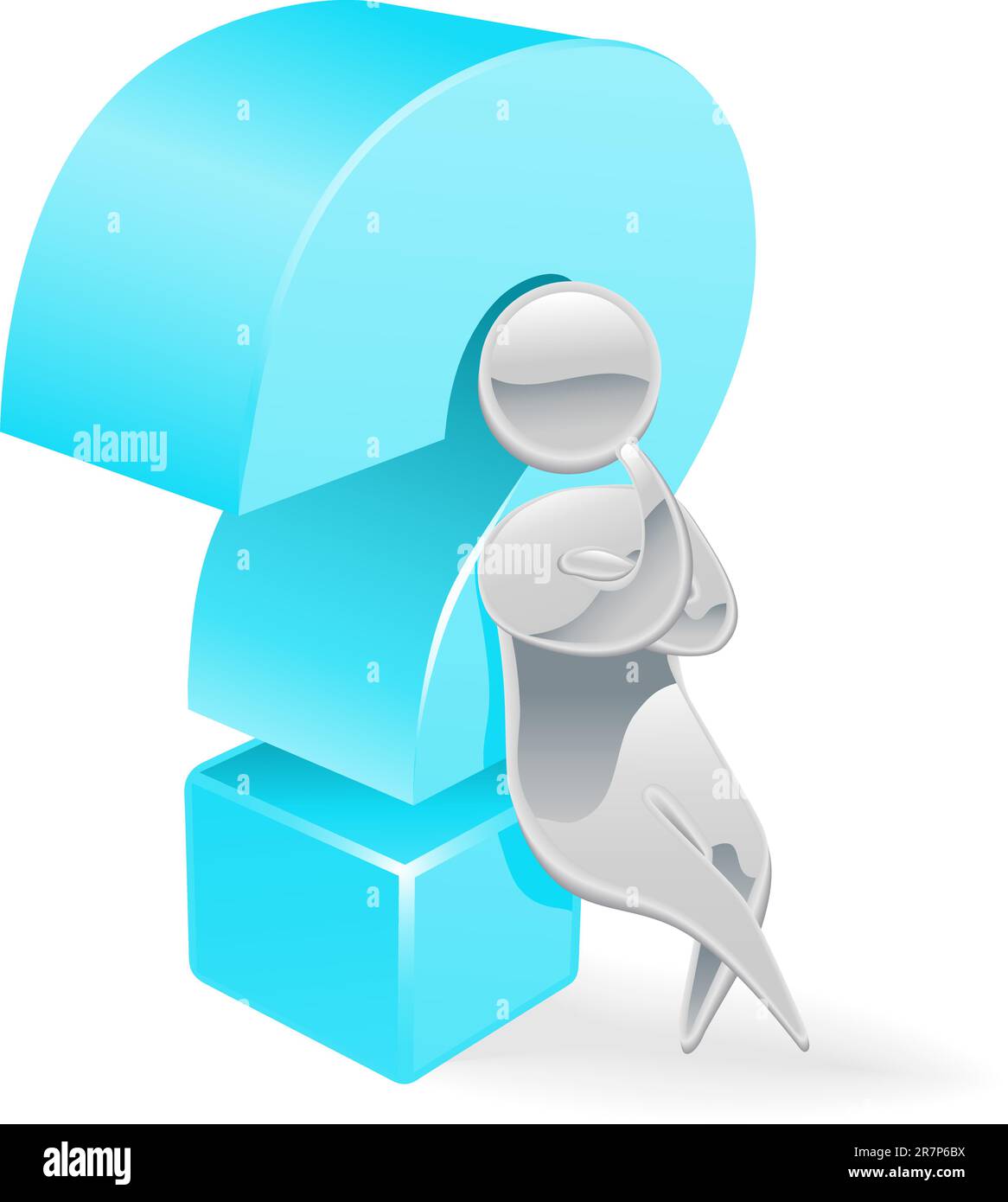 Question mark cartoon character 3d Immagini Vettoriali Stock - Alamy