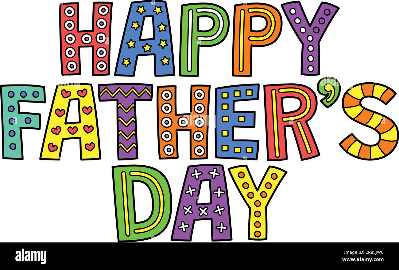 Buona festa dei Padri Cartoon Colored Clipart Immagine e Vettoriale - Alamy