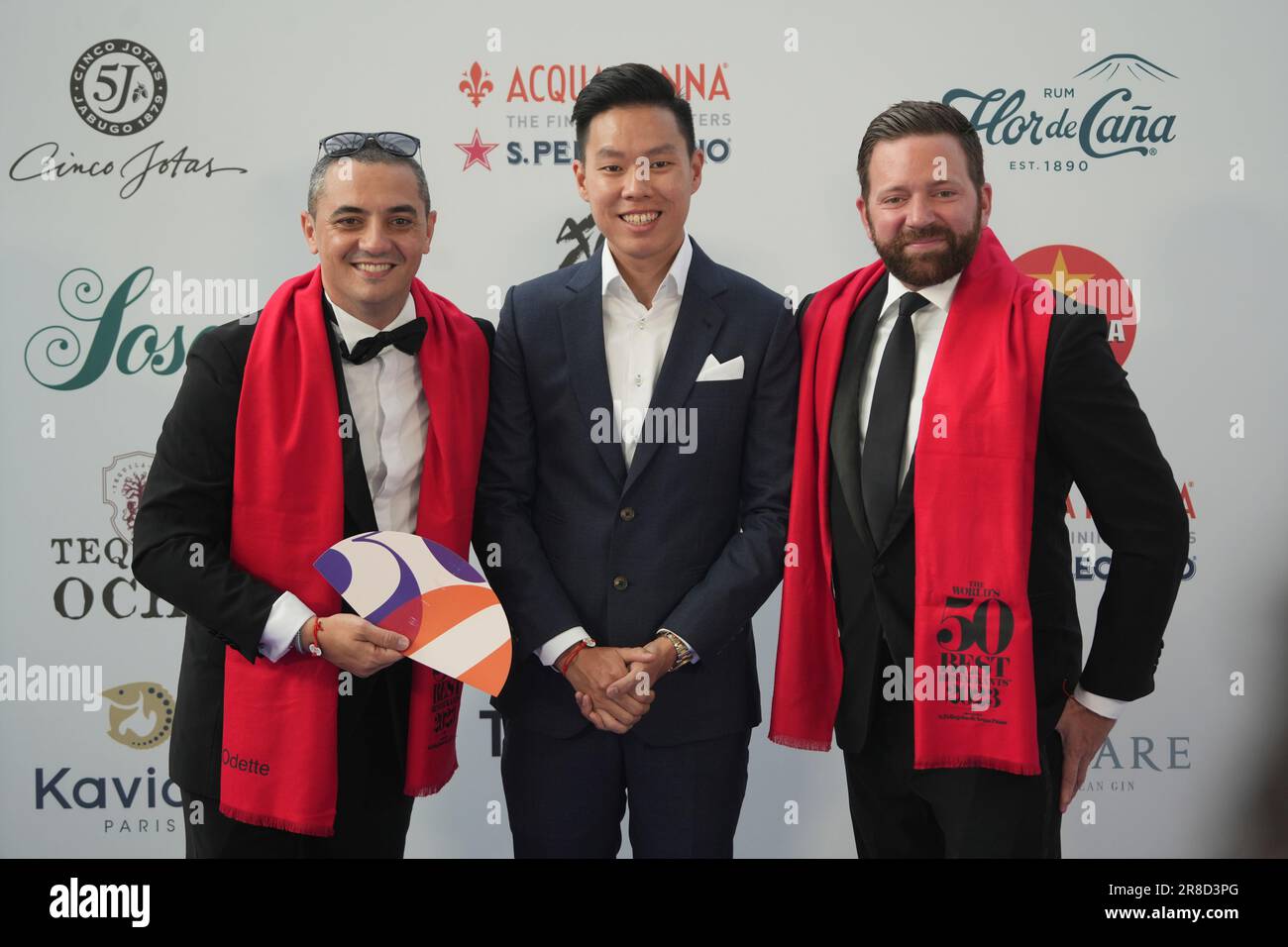 Odette's chef Julien Royer (r) poses during 'The World's 50 Best ...