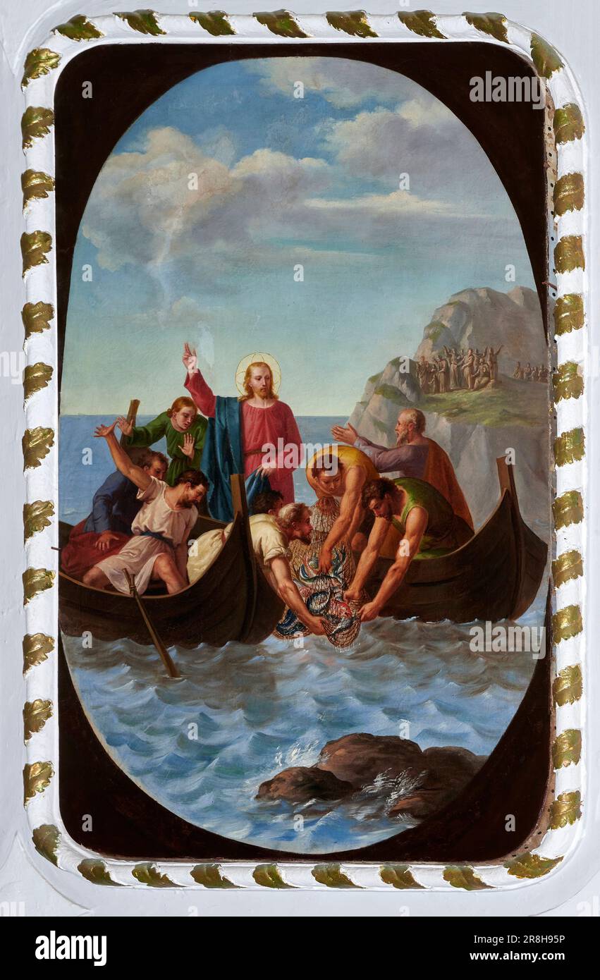 La pesca miracolosa - olio su tela - pittore siciliano della prima metà ... La pesca miracolosa - olio su tela - pittore siciliano della prima metà ...