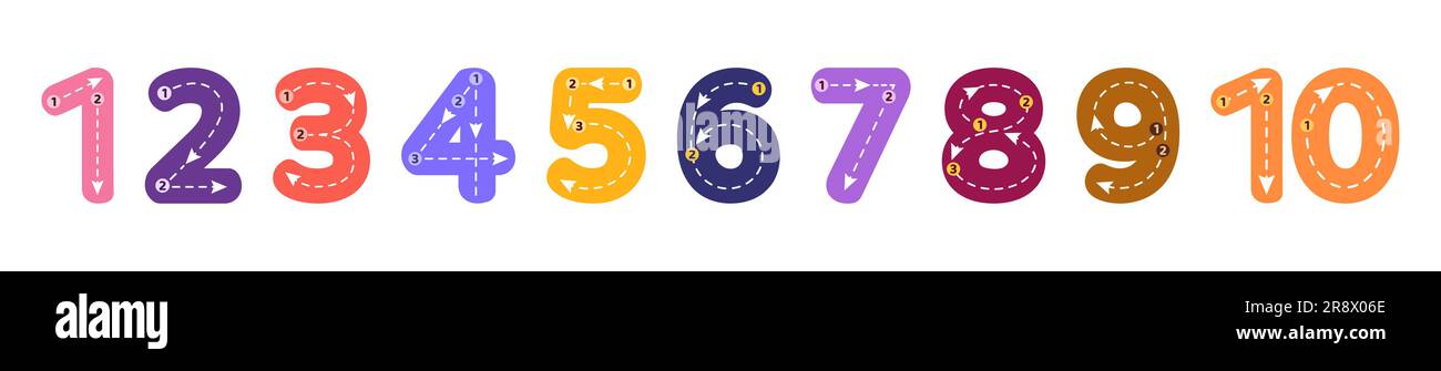 Numeri da uno a dieci Immagini Vettoriali Stock - Alamy