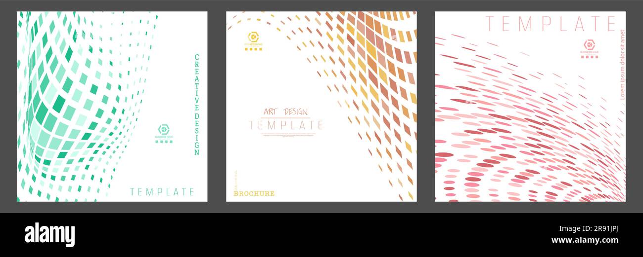 Una serie di layout realizzati con forme geometriche deformate. Un'idea ...