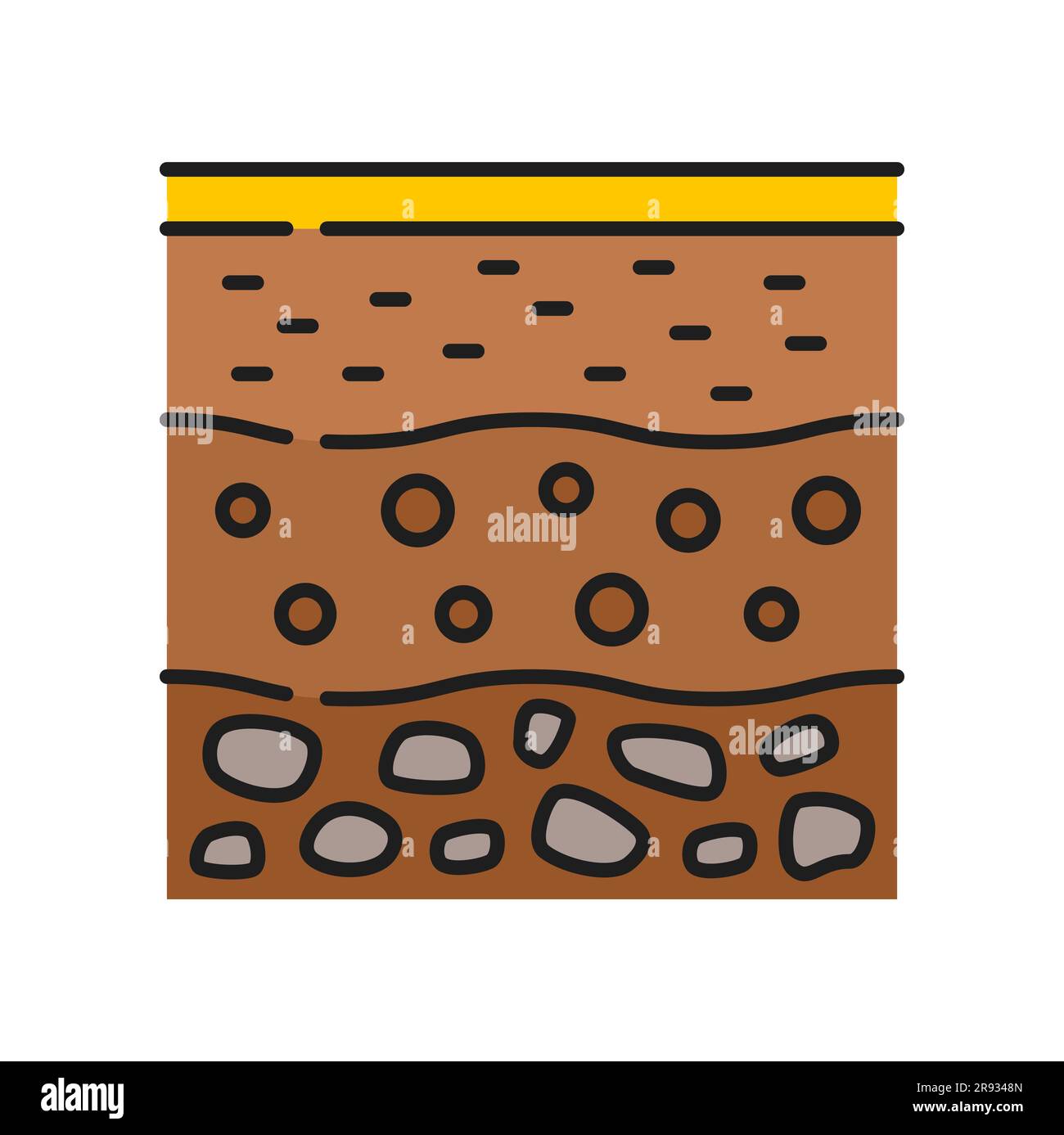 Icona della linea di colori per l'agricoltura della sezione terreno ...