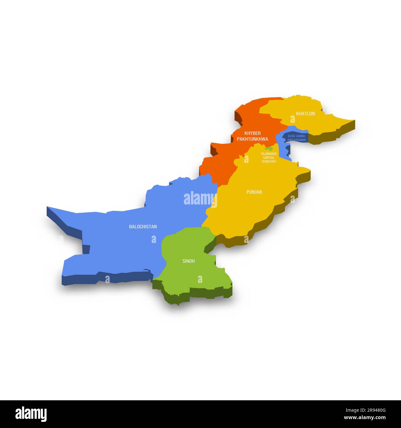 Mappa politica del Pakistan delle divisioni amministrative - province e ...