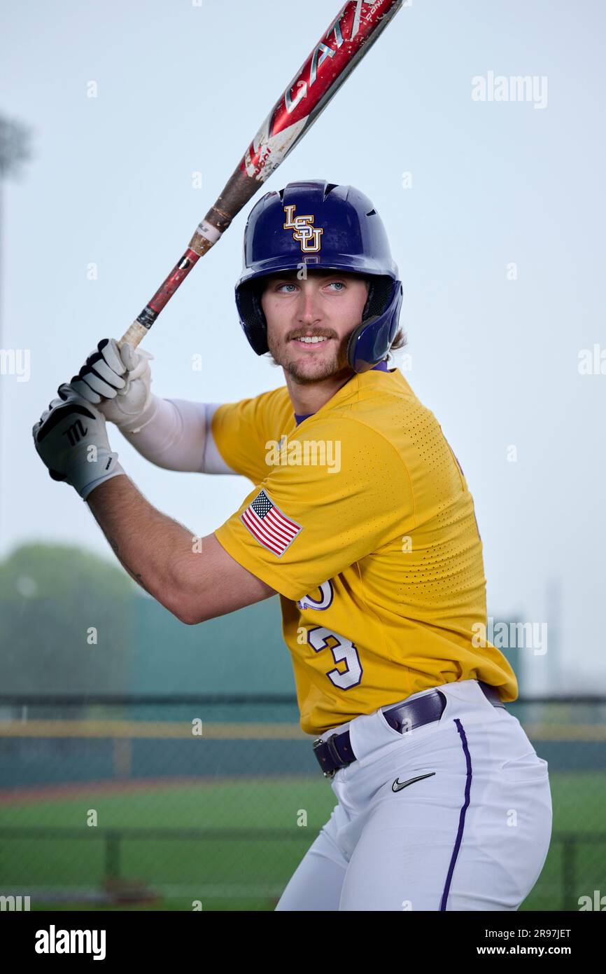 LSU Tigers Dylan Crews (3) poses for a photo on May 23, 2023 at Jerry D ...