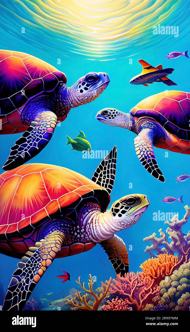 Illustrazione di tartaruga verde immagini e fotografie stock ad alta ...