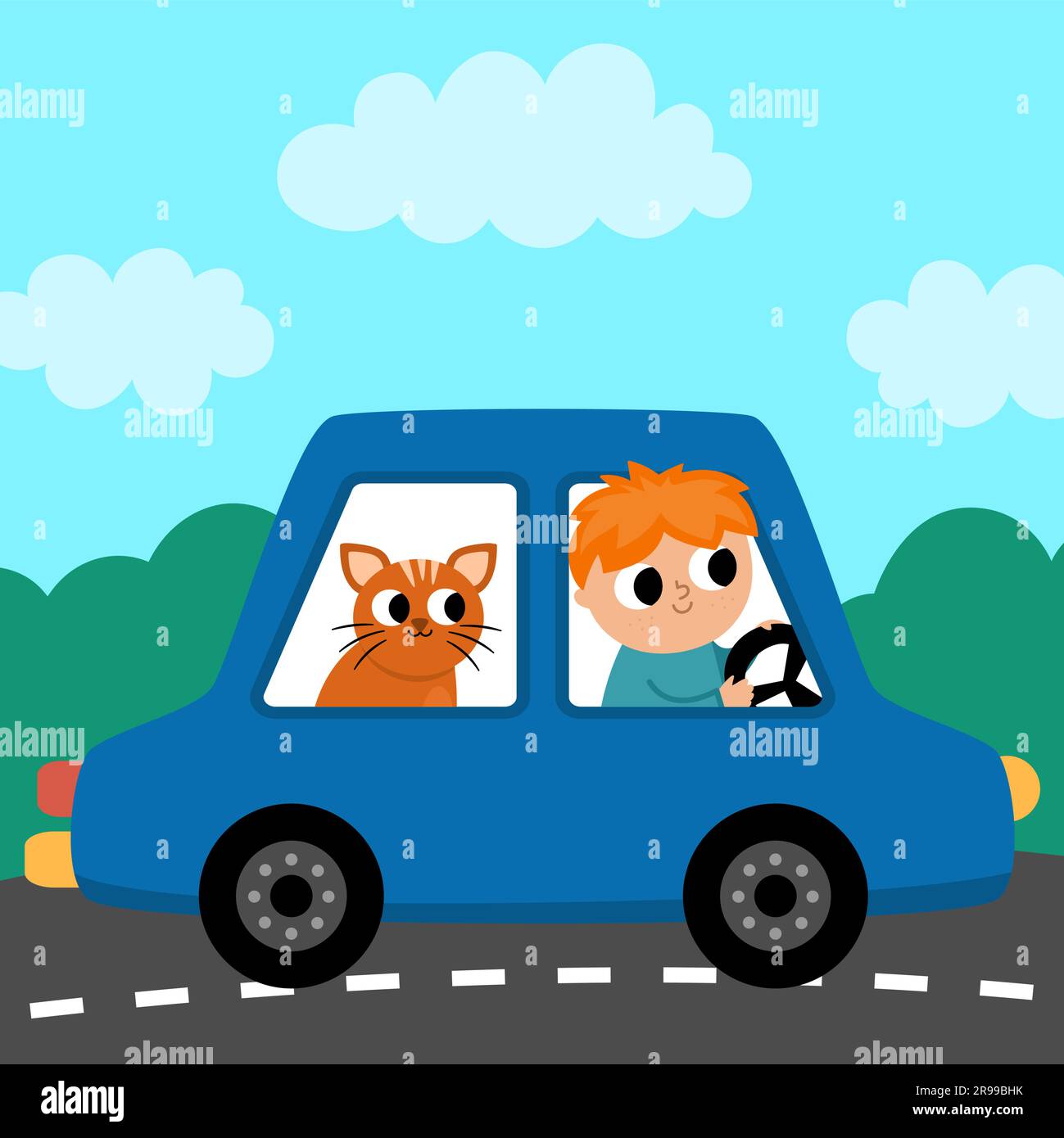 Guida su strada di campagna Immagini Vettoriali Stock - Alamy