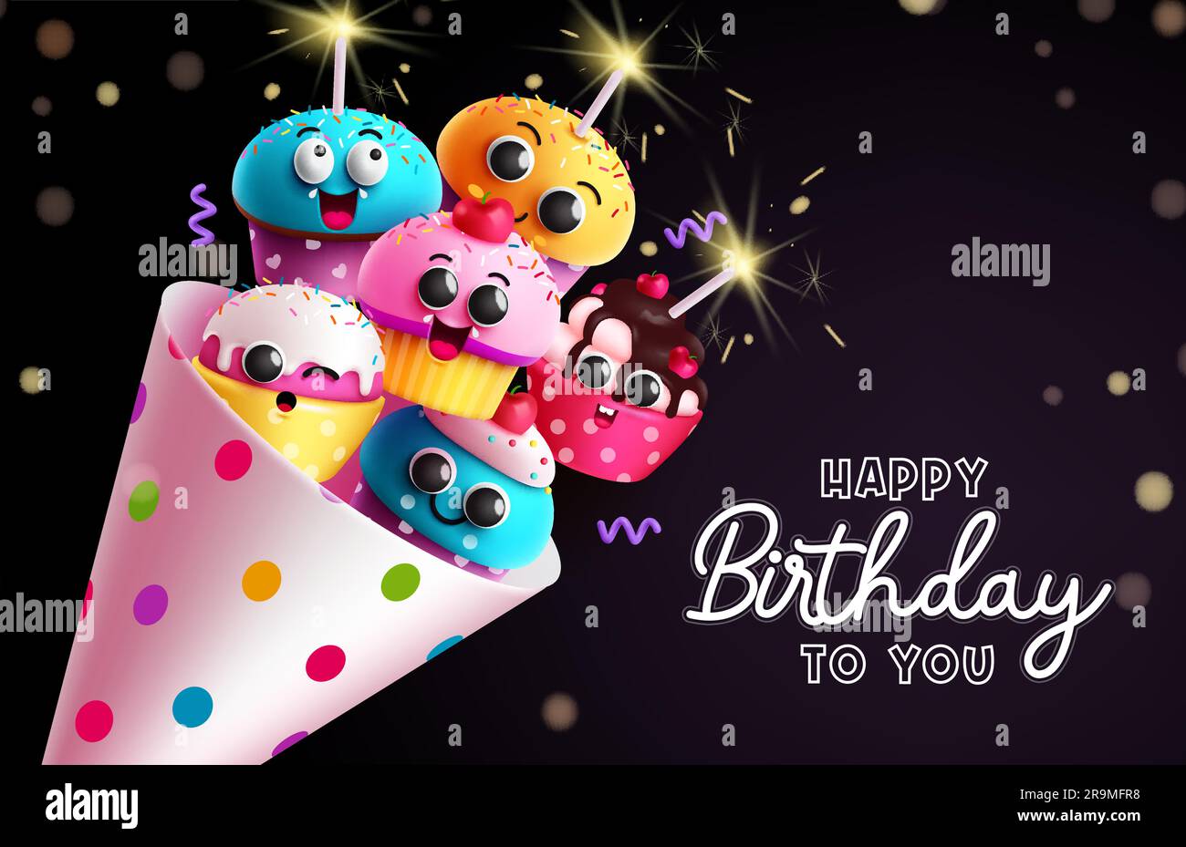 Happy birthday greeting smileys vector immagini e fotografie stock ad ...