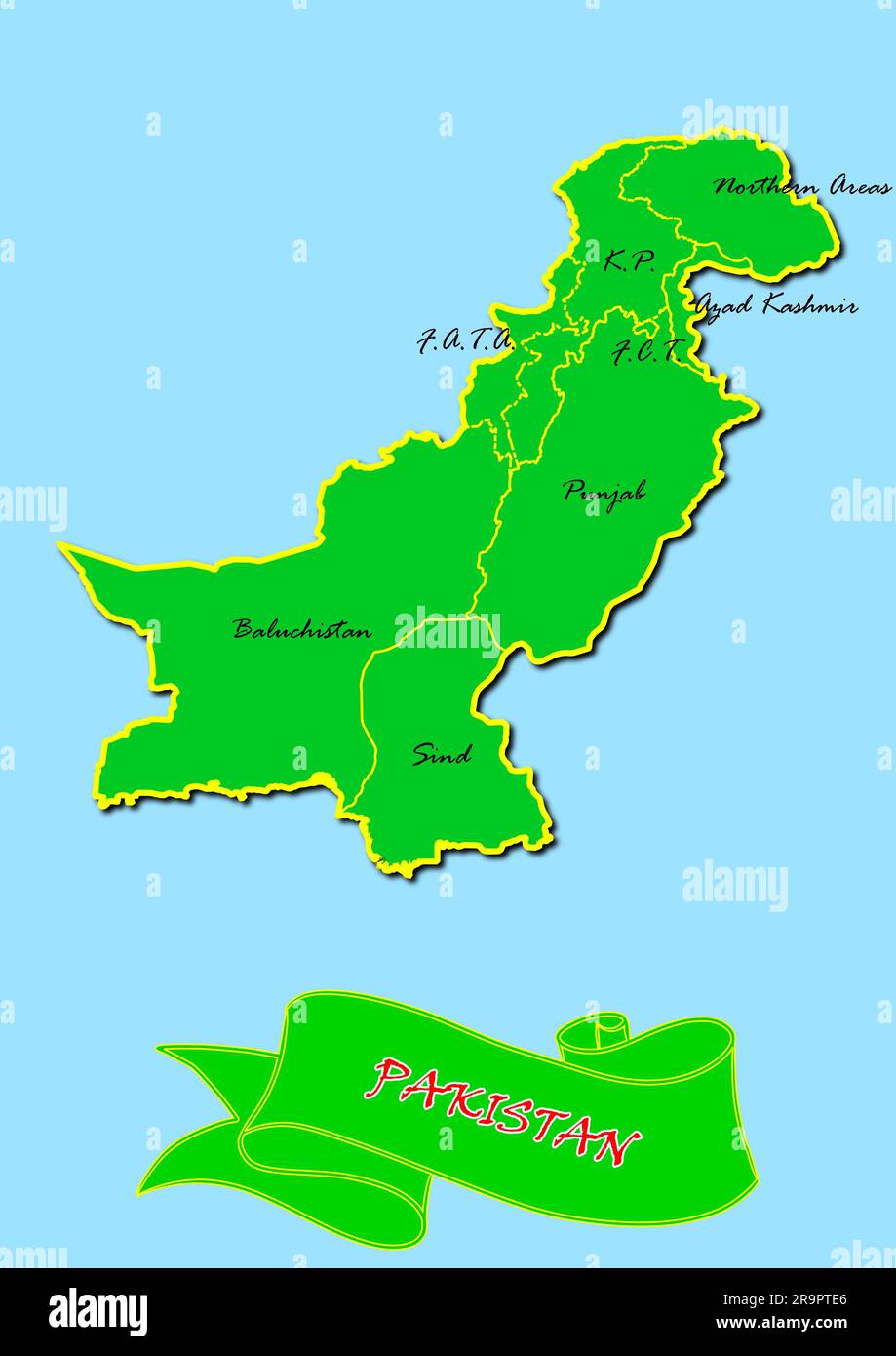 Mappa del pakistan del paese immagini e fotografie stock ad alta ...