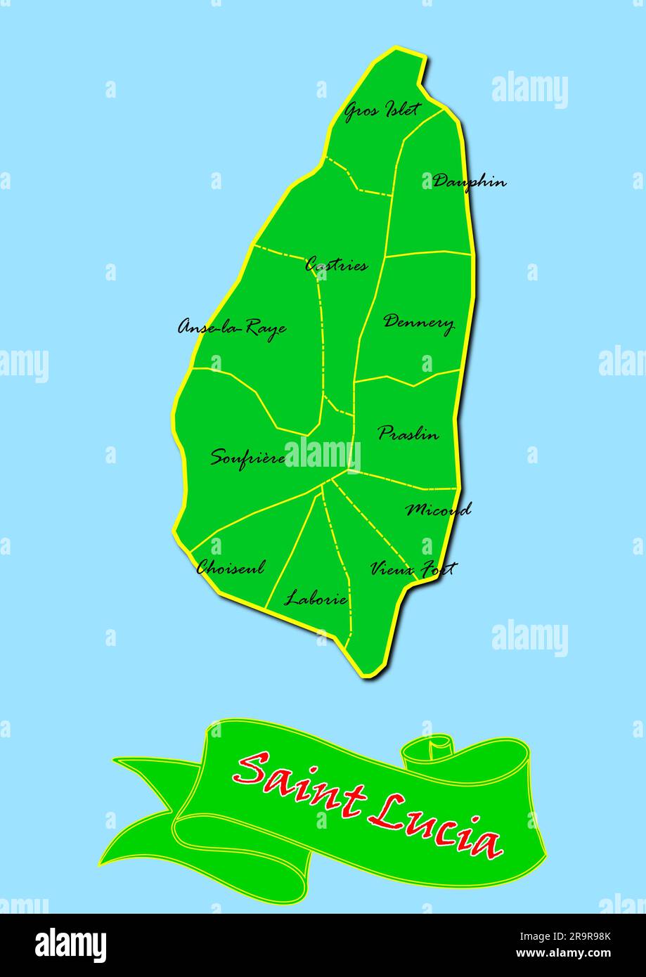 Sfondo della mappa di santa lucia immagini e fotografie stock ad alta ...