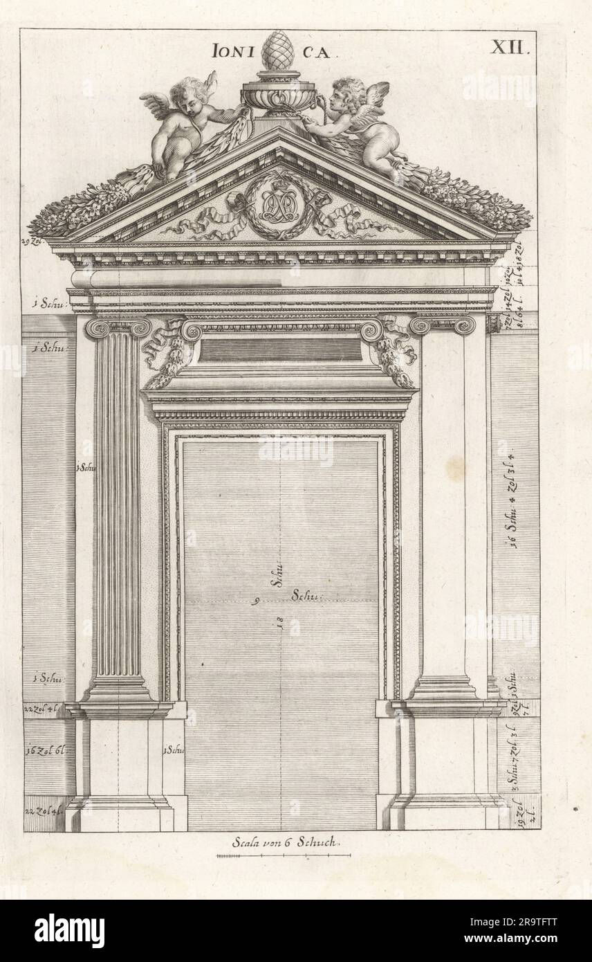 Portale o porta dell'ordine ionico. Ionica. Portale Jonischer Ordnung ...