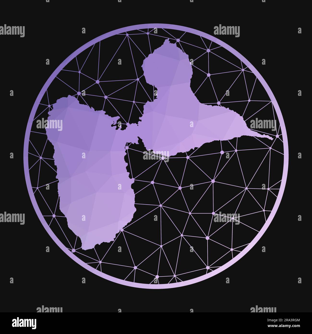 Mappa dell'isola di grande terre Immagini Vettoriali Stock - Alamy