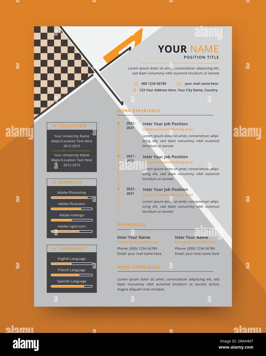 Cv curriculum vitae resume vector Immagini Vettoriali Stock - Pagina 3 ...