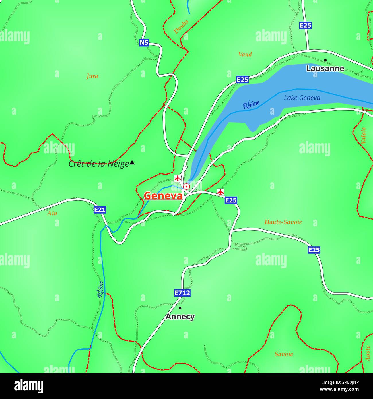 Mappa dell'area di ginevra immagini e fotografie stock ad alta ...