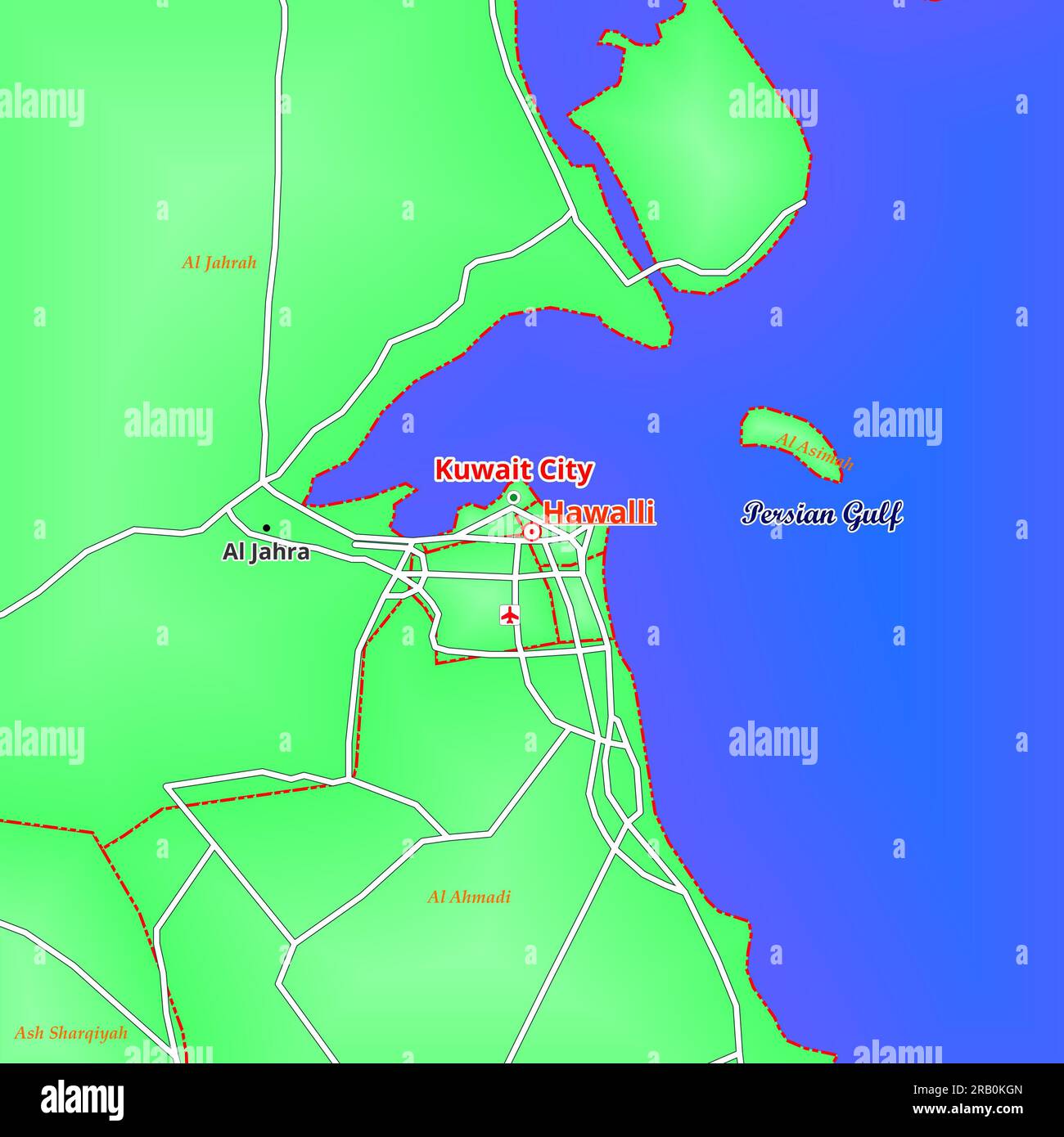 Map of kuwait city immagini e fotografie stock ad alta risoluzione - Alamy