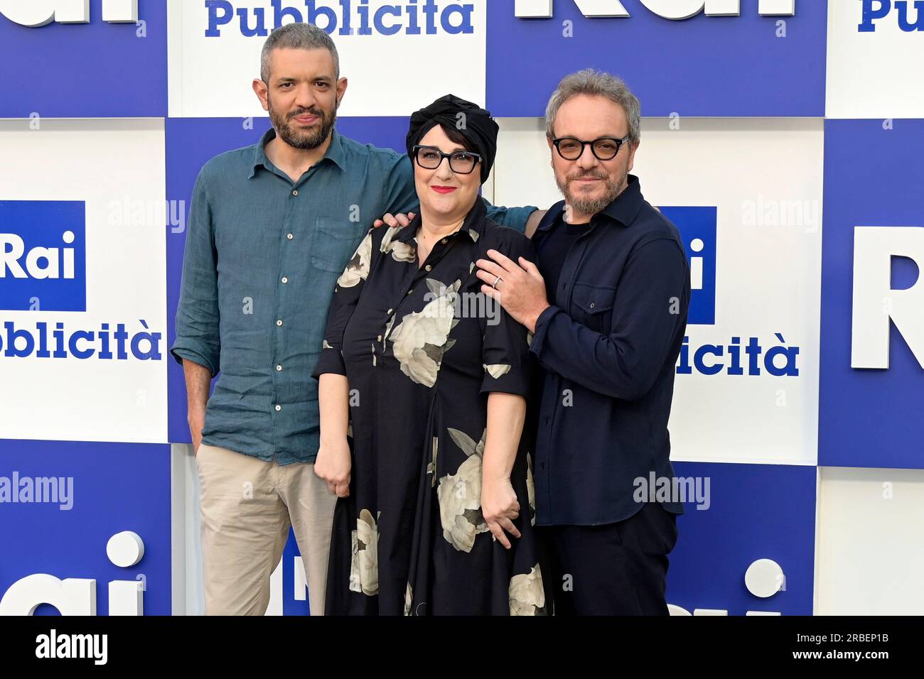 Francesco De Carlo, Maria di Biase e Corrado Nuzzo beim Photocall 'Palinsesti Rai 2023-2024' im ...