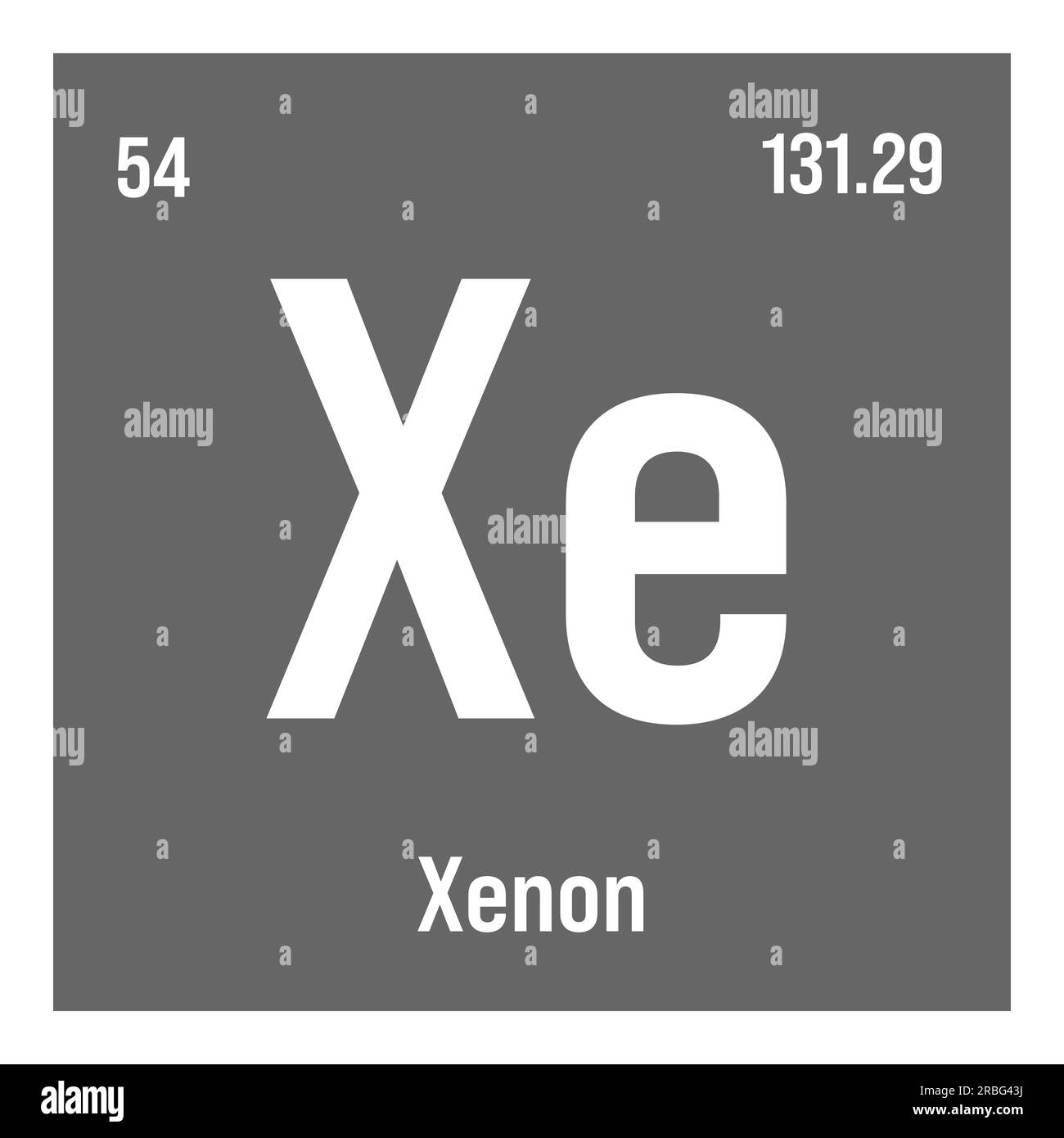 Xenon, XE, elemento tavola periodica con nome, simbolo, numero atomico ...