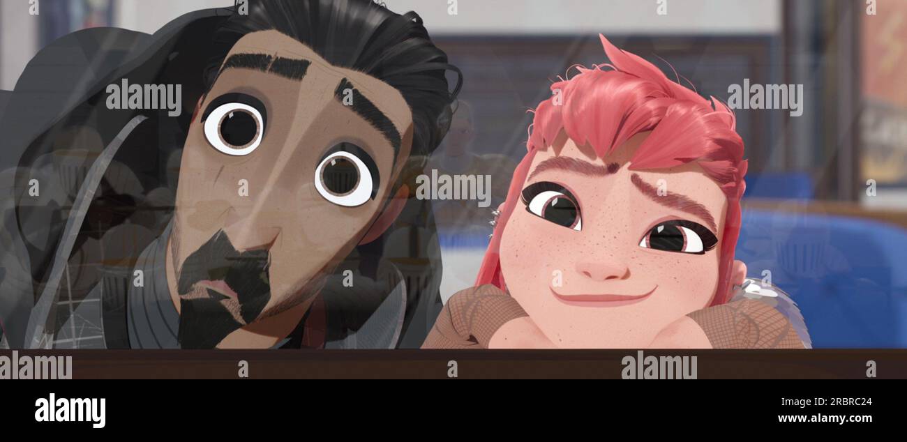 NIMONA, da sinistra: Ballister Boldheart (voce: Riz Ahmed), Nimona ...