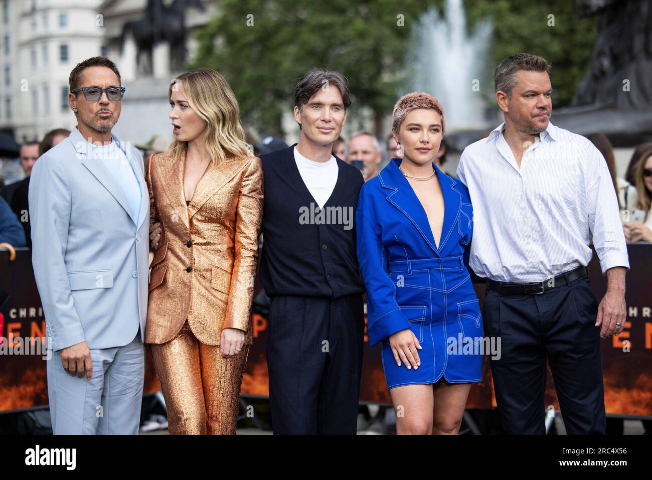 Cillian Murphy, Emily Blunt, Robert Downey Jr., Florence Pugh, and Matt Damon pose for ...