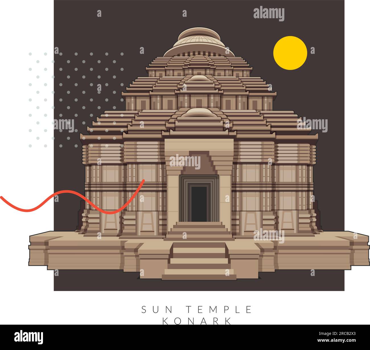 India konark sun temple Immagini Vettoriali Stock - Alamy
