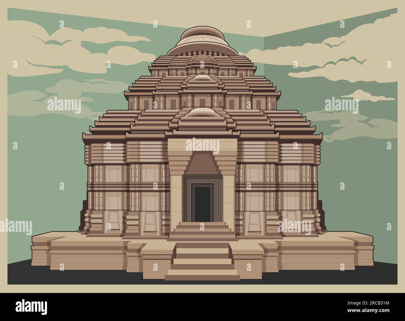 India konark sun temple Immagini Vettoriali Stock - Alamy