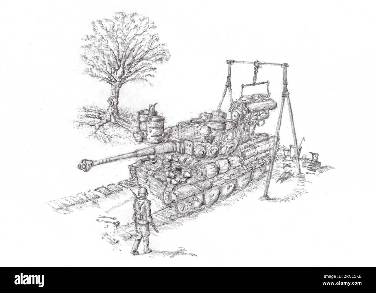 Il carro armato Tiger o Panzer vi riparano il motore nella seconda ...