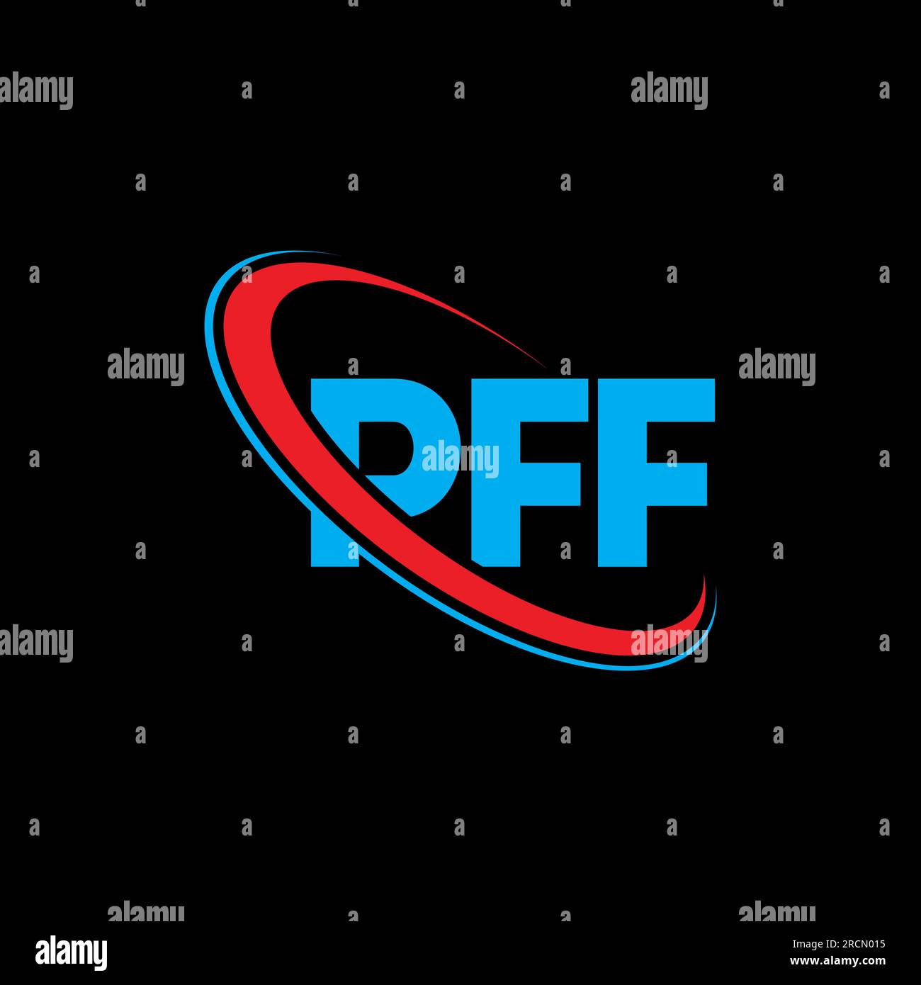 Logo PFF. Lettera PFF. Logo PFF Letter. Iniziali logo PFF con cerchio e ...