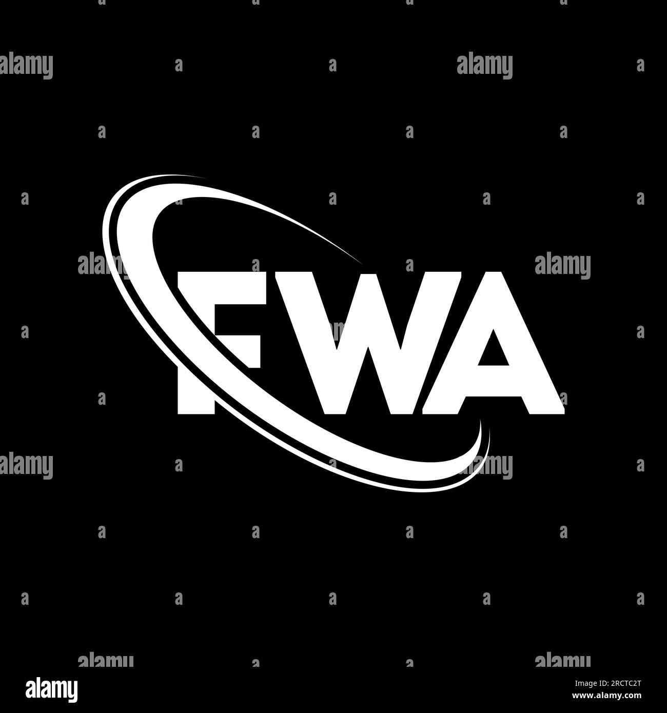 Logo FWA. Lettera FWA. Logo FWA Letter. Logo FWA con logo circolare e ...