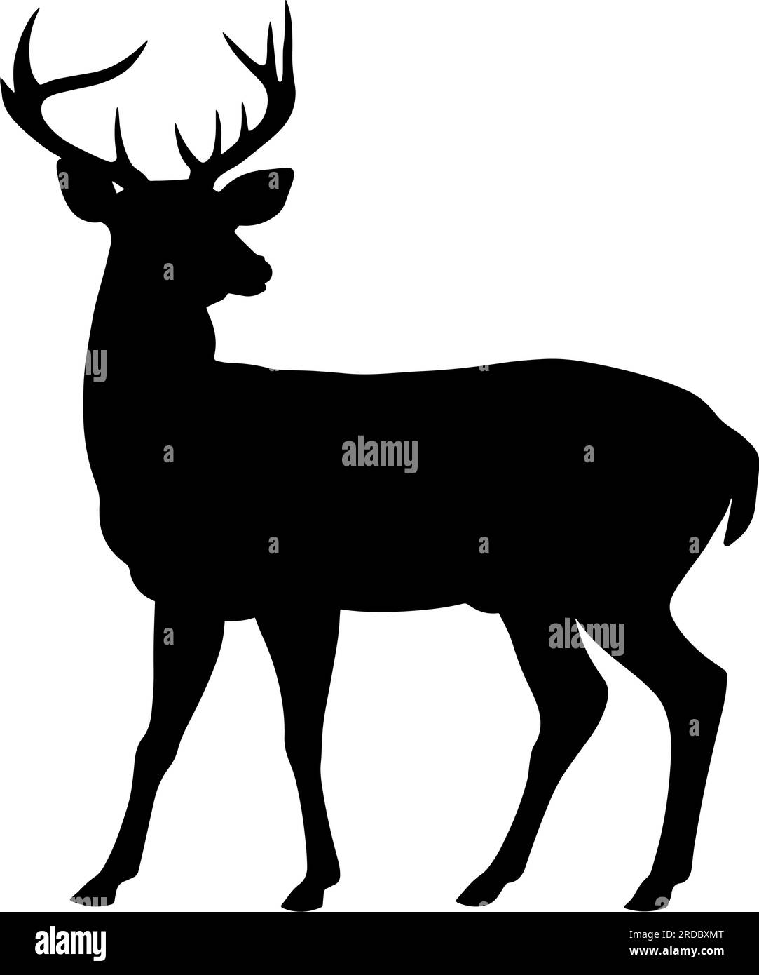 Illustrazione di cervo sagoma Foto e Immagini Stock in Bianco e Nero ...