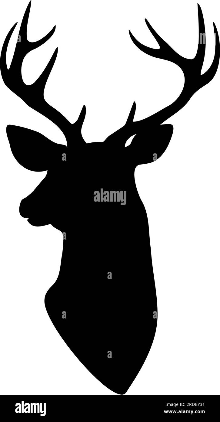 Illustrazione di cervo sagoma Foto e Immagini Stock in Bianco e Nero ...
