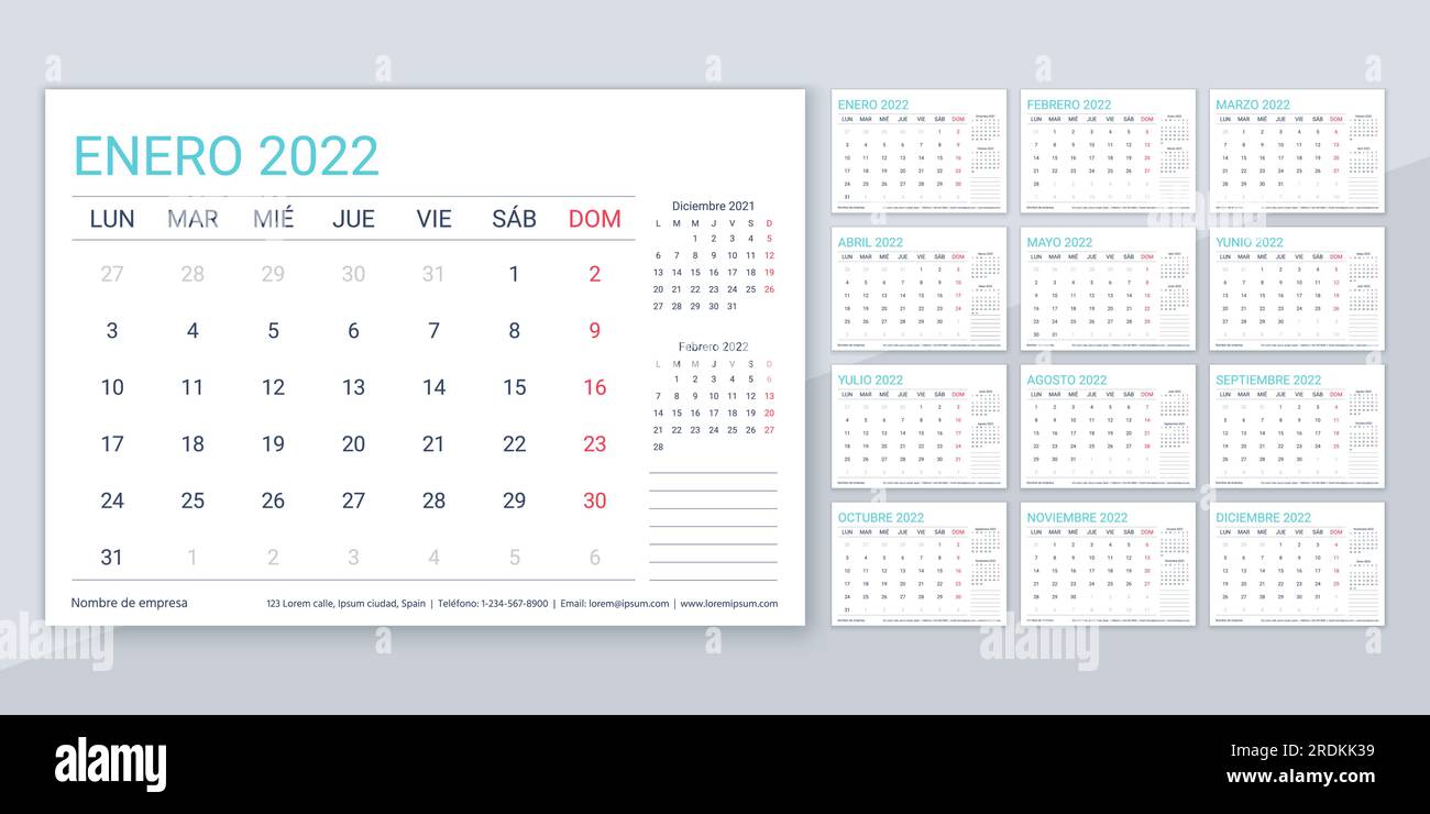 Mese di marzo 2022 spagnolo calendario immagini e fotografie stock ad ...