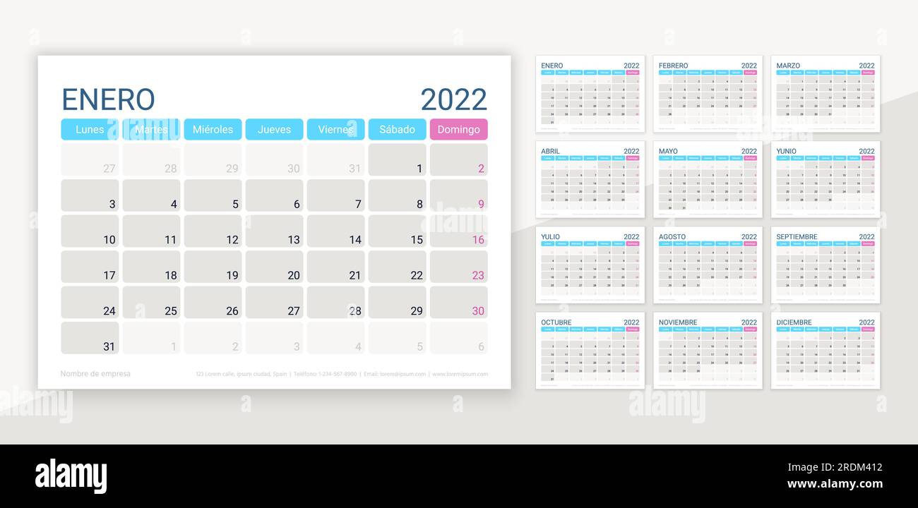 Mese di marzo 2022 spagnolo calendario immagini e fotografie stock ad ...