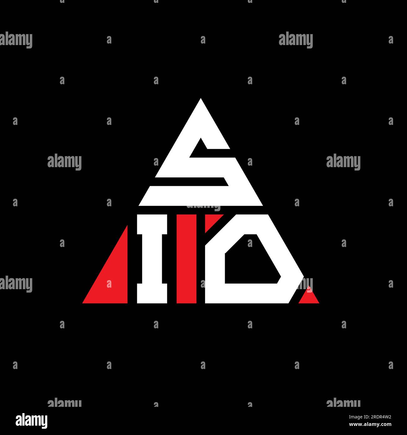 Logo SIO triangolare a lettera con forma triangolare. Monogramma di ...