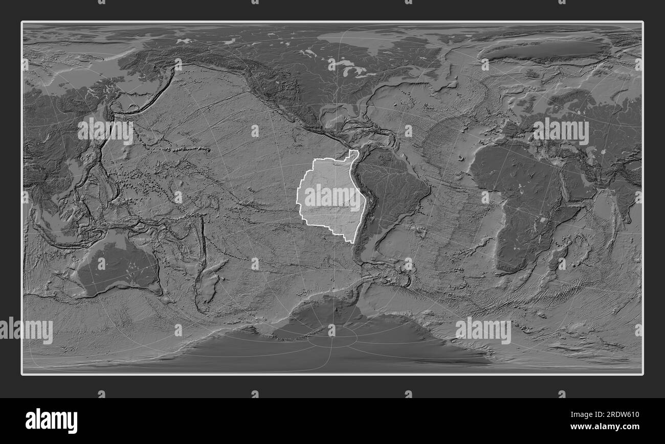 Placca tettonica di Nazca sulla mappa di elevazione bilivello nella ...