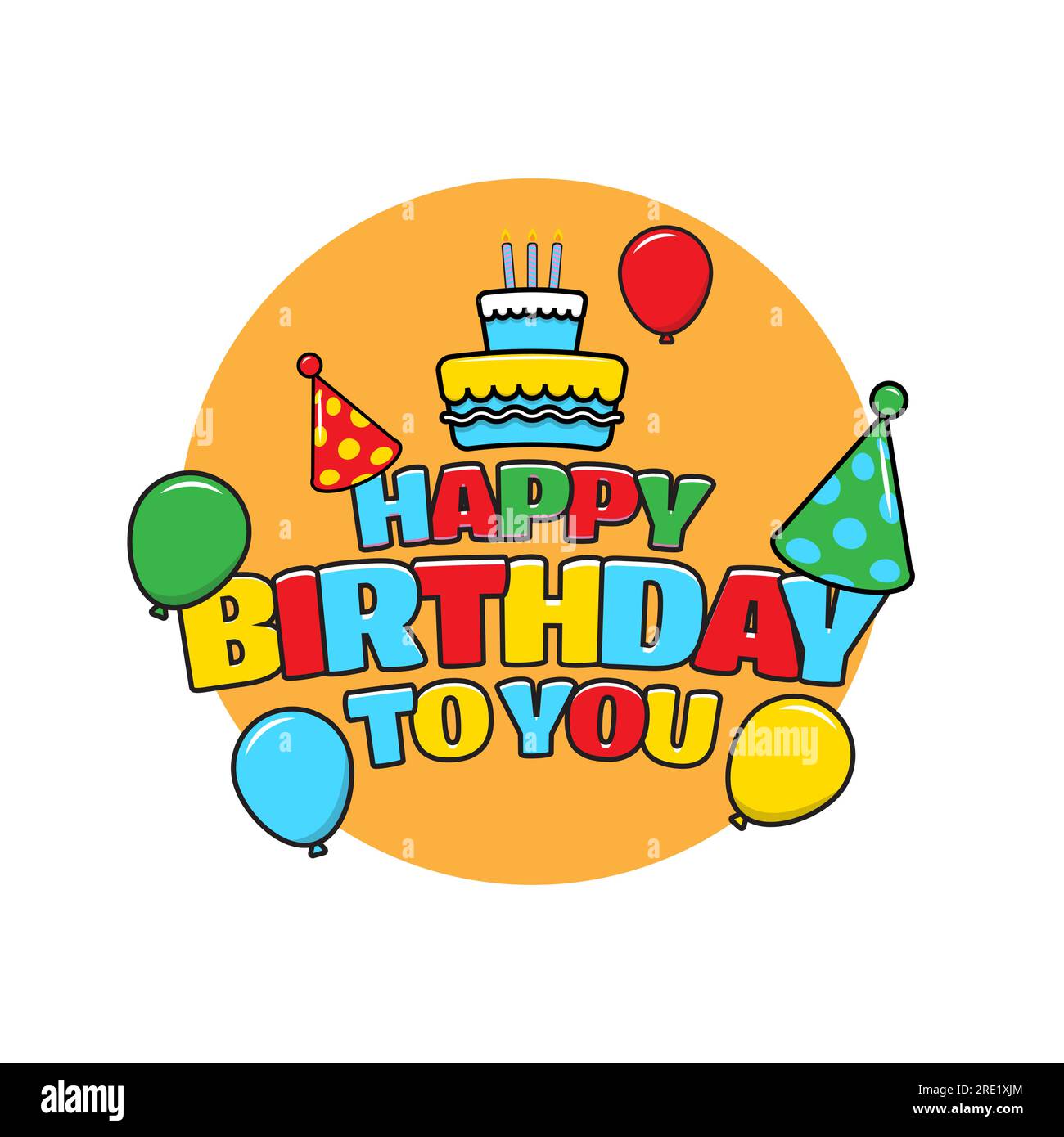 Bambini con palloncini compleanno Immagini Vettoriali Stock - Alamy