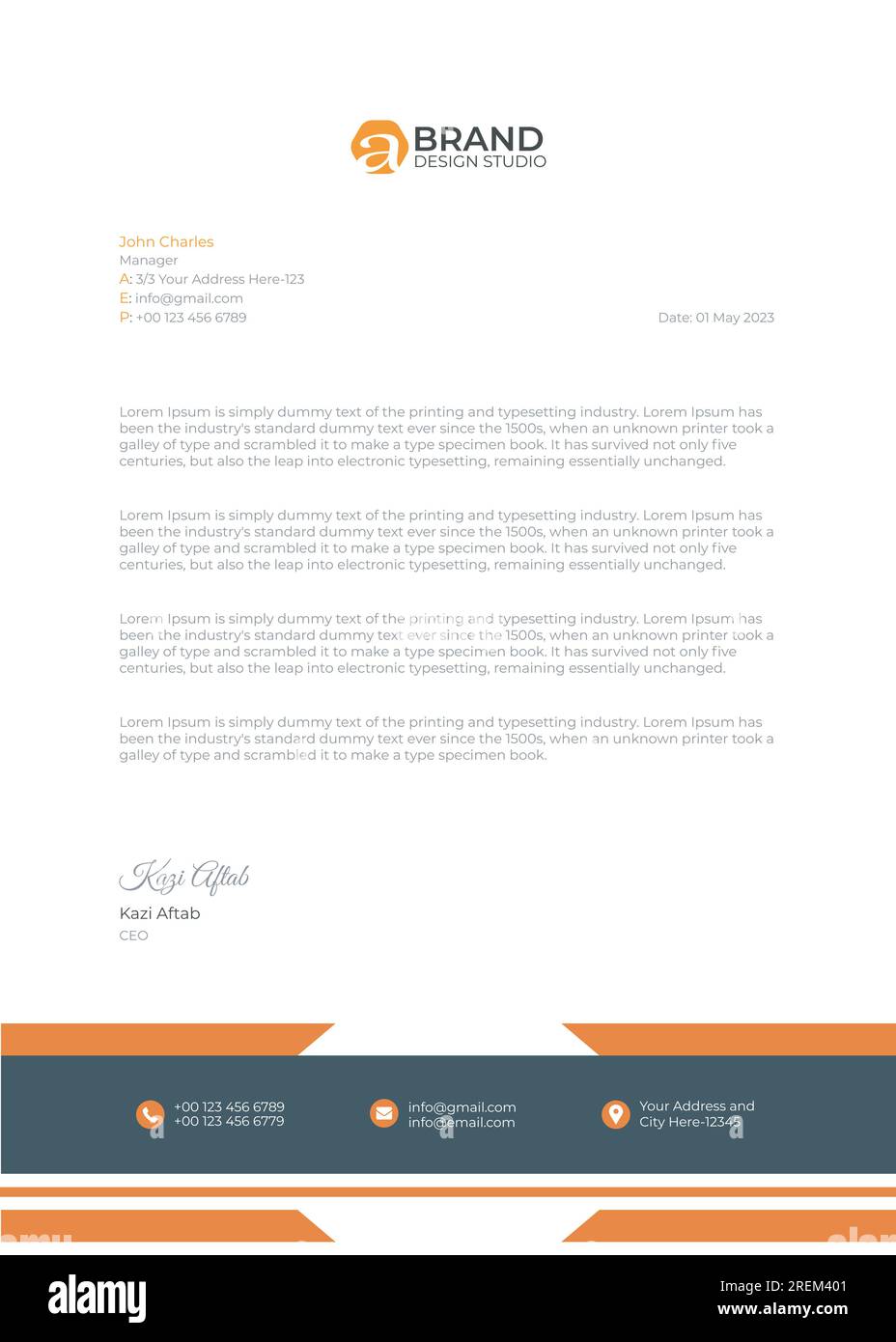 Carta intestata della fattura Immagini Vettoriali Stock - Alamy