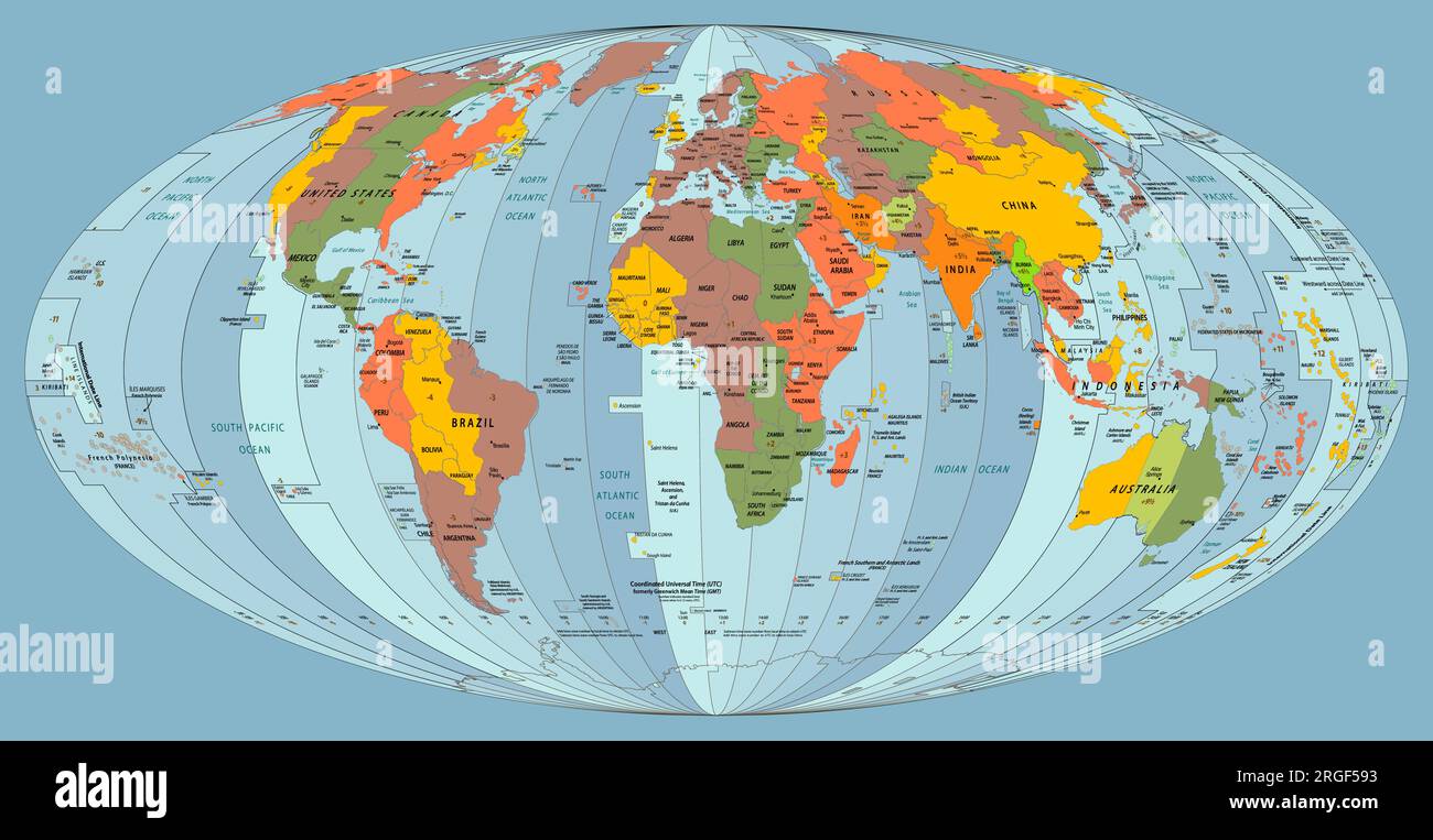 Time zones map immagini e fotografie stock ad alta risoluzione - Alamy