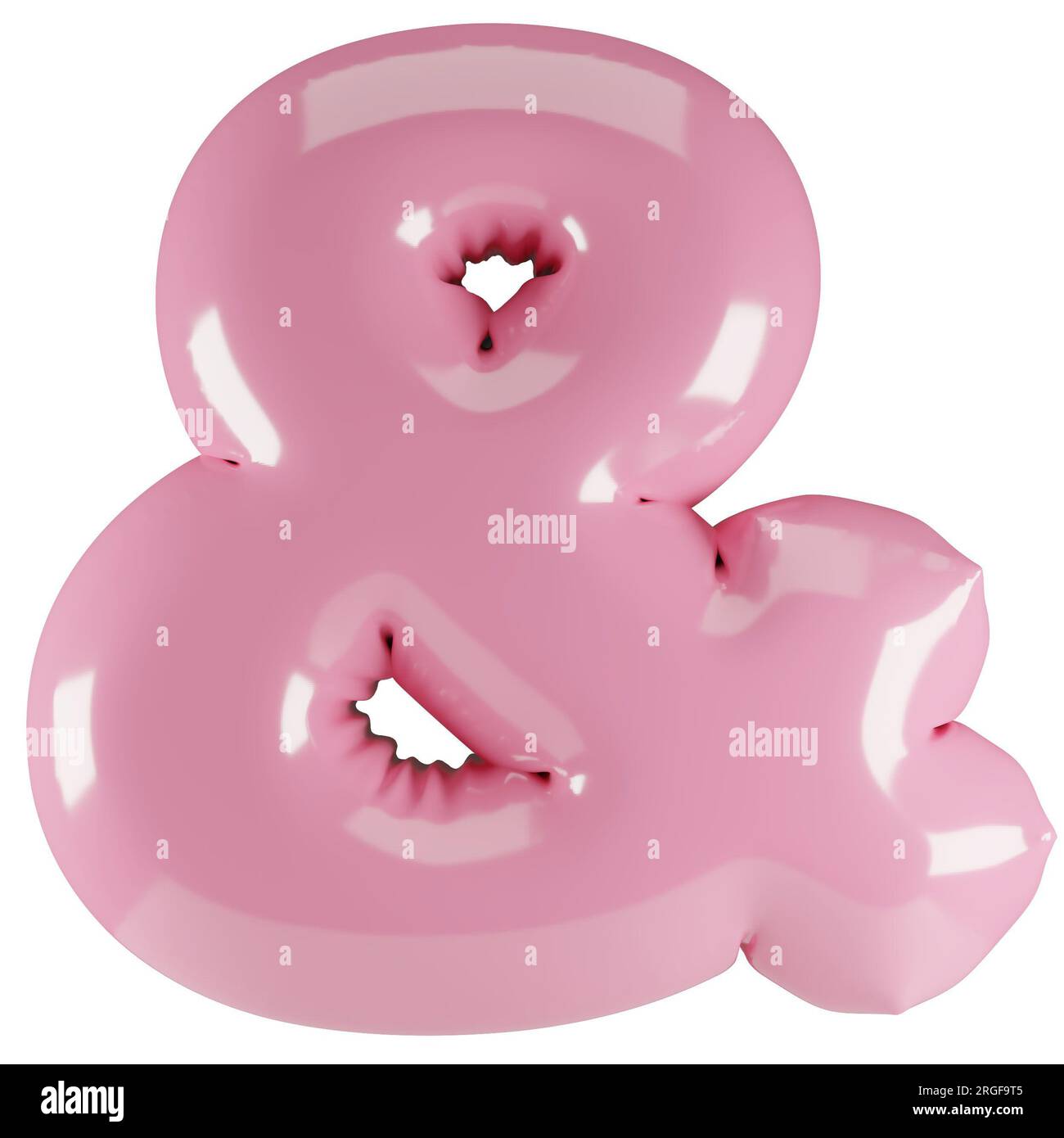 Illustrazione del simbolo della e commerciale rosa lucido gonfiato ...