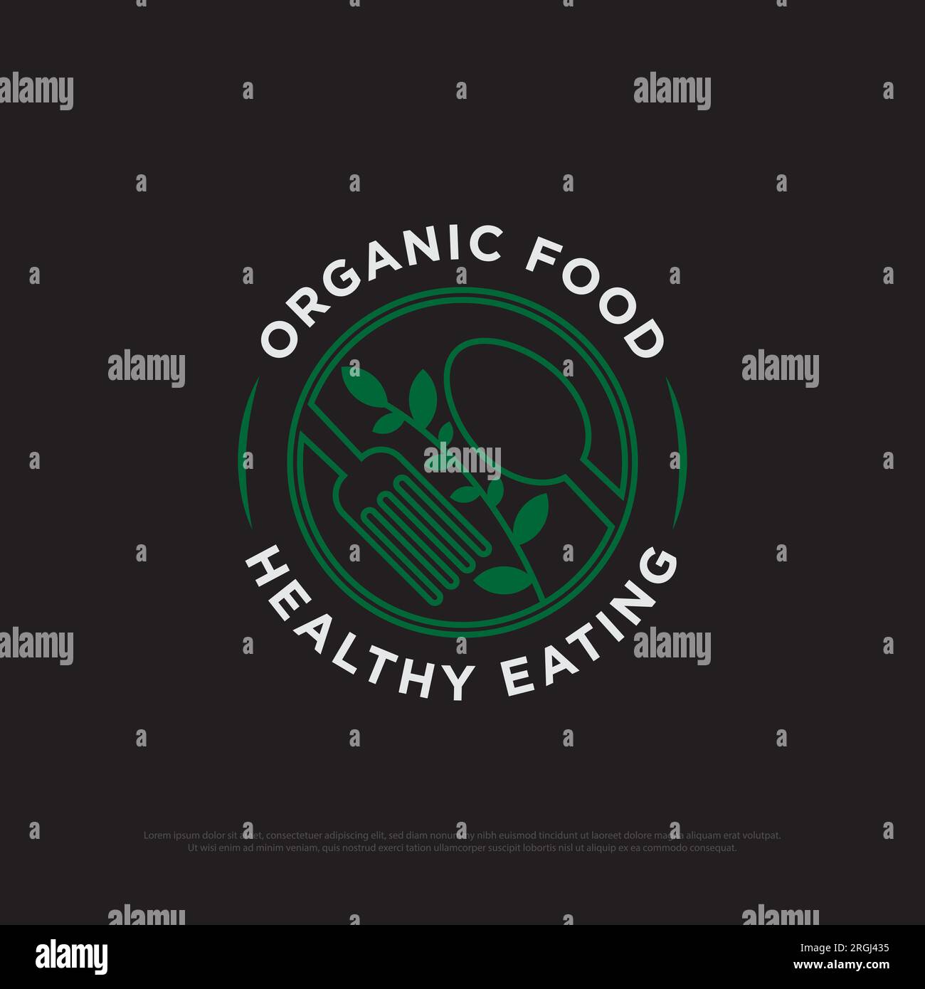 Logo del cibo biologico sano disegno distintivo vettore, simbolo ...