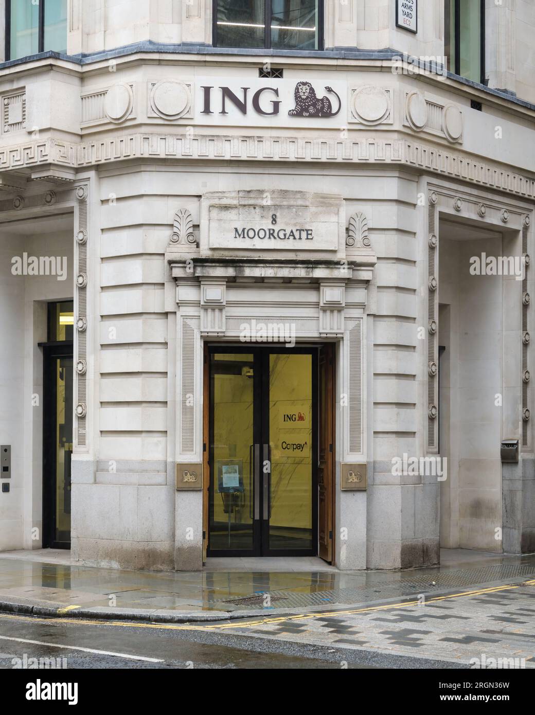 Londra, Regno Unito - 30 luglio 2023; ING Moorgate ufficio della banca ...