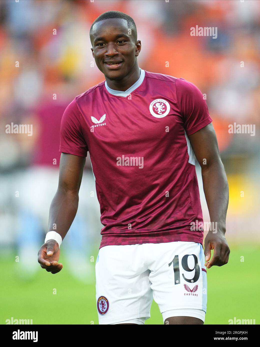 Mousa Diaby dell'Aston Villa durante la partita amichevole pre ...