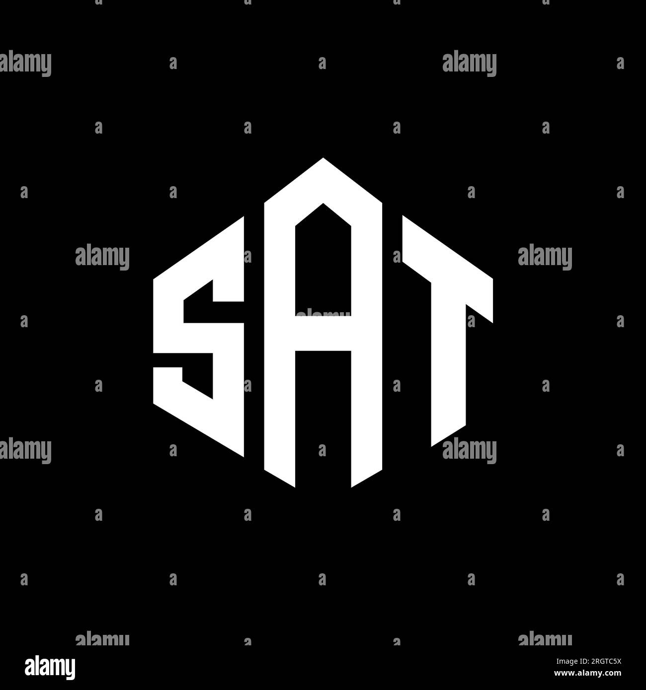 Logo SAT Letter con forma poligonale. Design con logo a forma di cubo e ...
