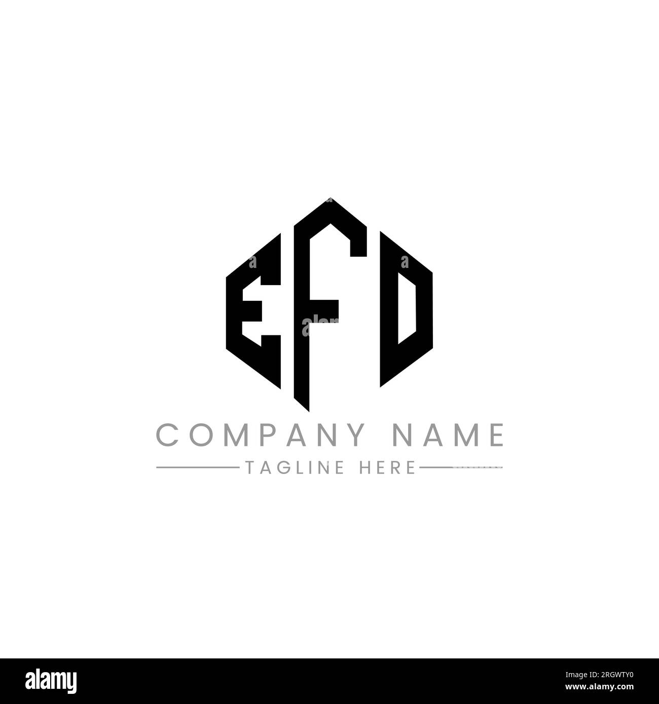 Logo EFO Letter con forma poligonale. Design con logo a forma di cubo e ...