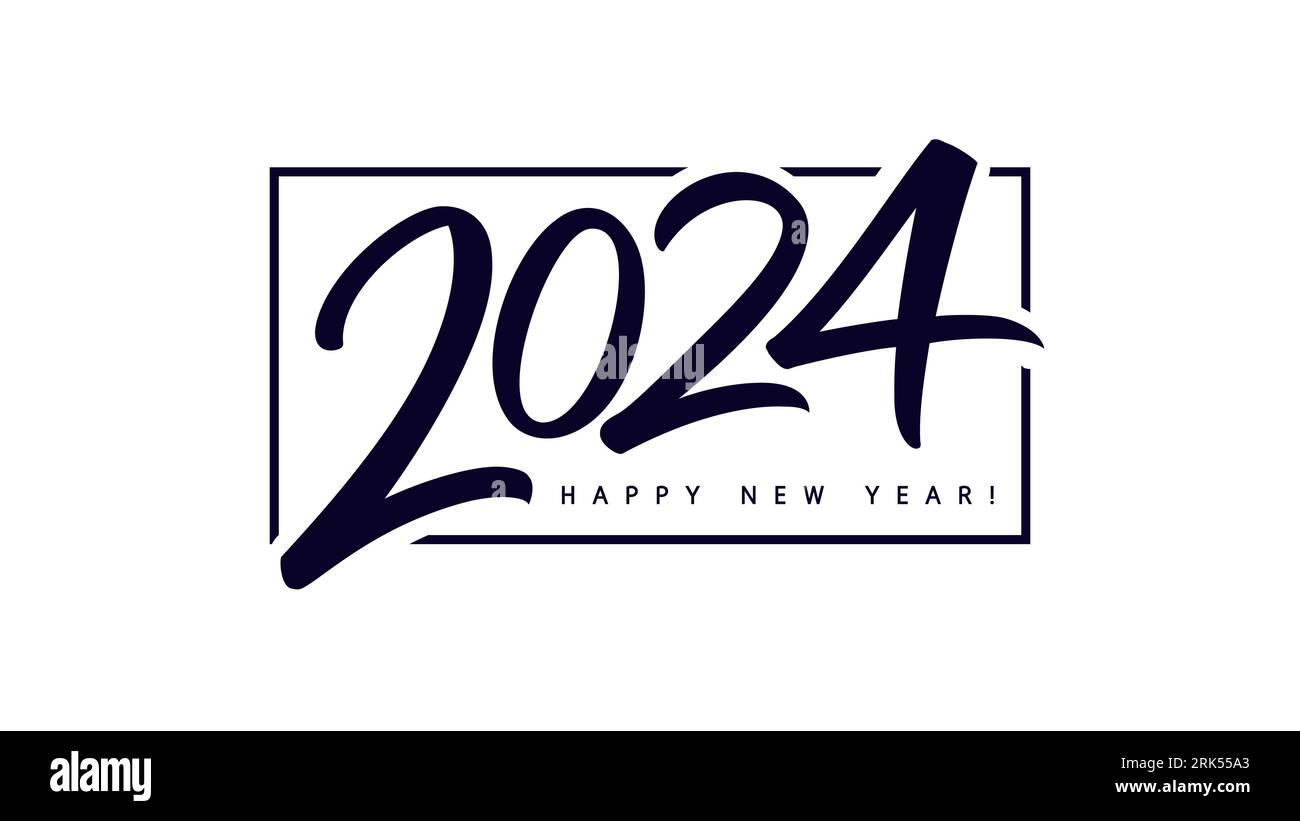 2024 elegant black calligraphy web slide. Xmas greetings with 2024 ...