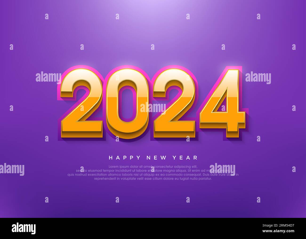 Anno 2024 sfondo arancione Immagini Vettoriali Stock - Alamy