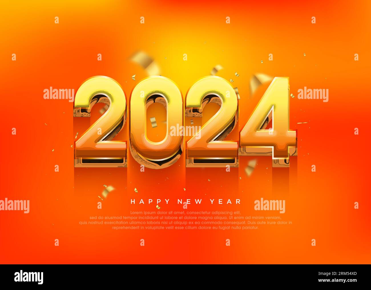 Anno 2024 sfondo arancione Immagini Vettoriali Stock - Alamy