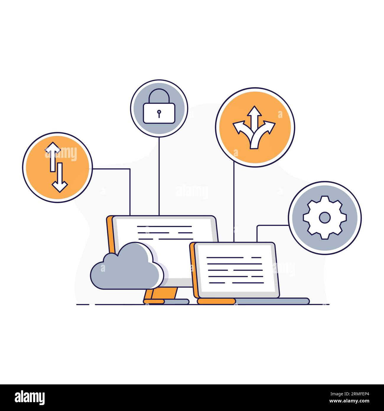 Software basato su cloud Immagini Vettoriali Stock - Alamy