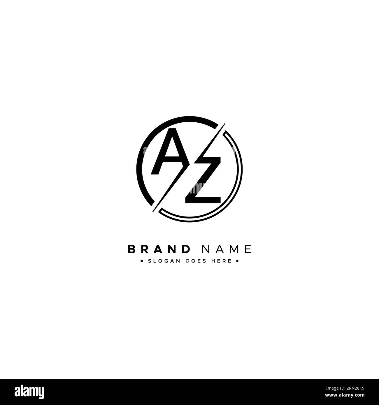 Lettere dell'alfabeto za o az modello di logo aziendale per qualsiasi ...